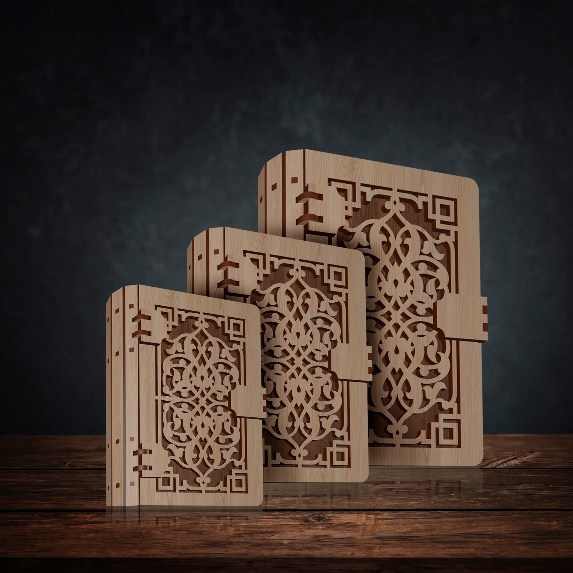 Wooden Book Box Set Laser Cut Svg File Glowforge Book Box Dxf - Etsy UK