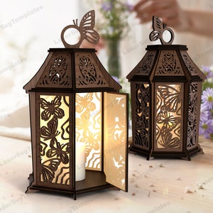 Decorative Butterfly Lantern Laser Cut Svg File Glowforge Butterfly ...