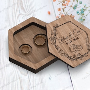 Decorative Wedding Ring Box Set Laser Cut Svg File Glowforge Wedding ...