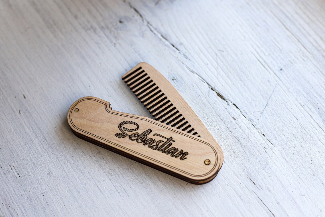 Wooden Beard Comb Laser Cut Svg File Glowforge Wood Comb Svg Cricut ...