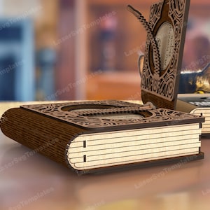 Wooden Gift Book Box Laser Cut Svg File Glowforge Decorative Book Box ...