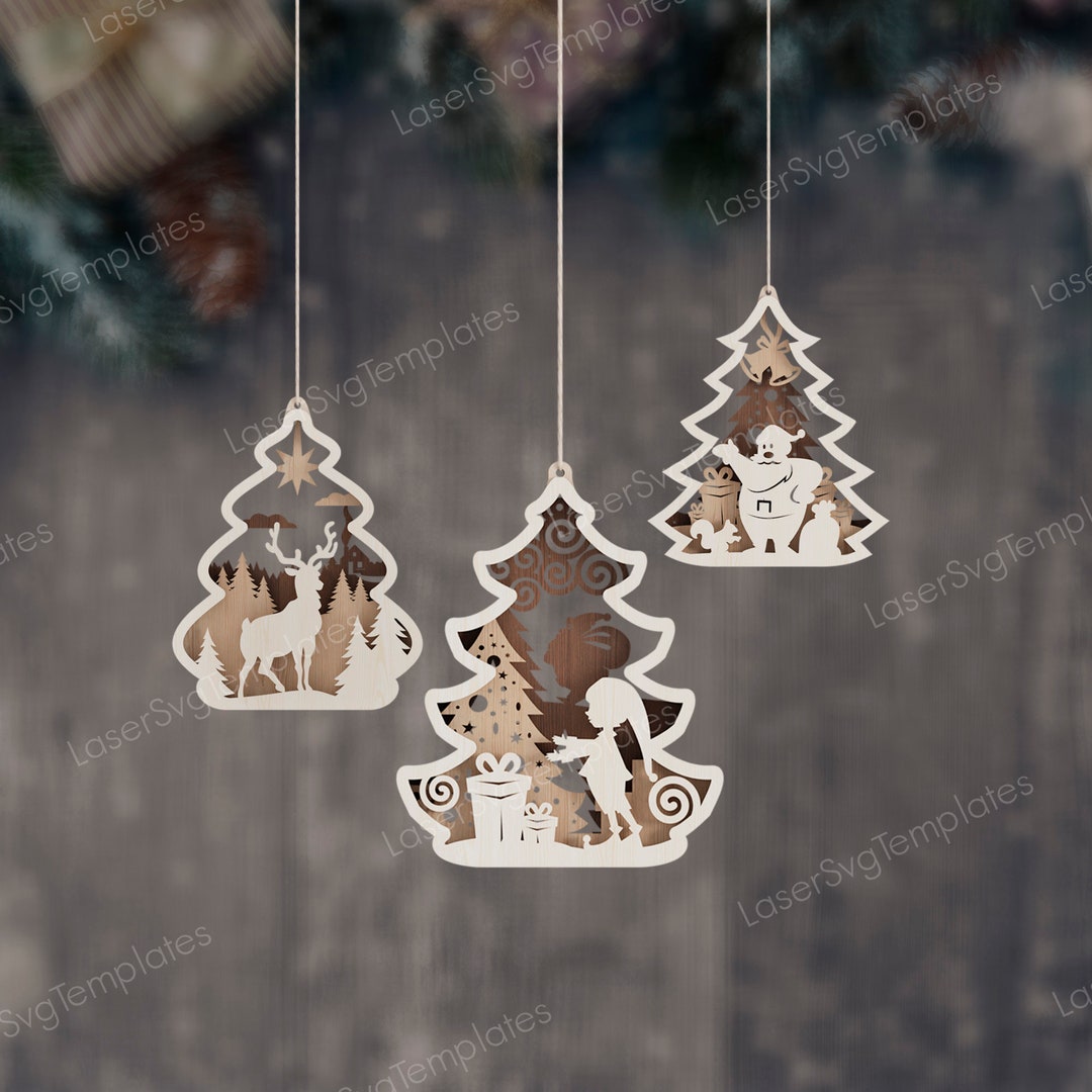 Multilayer Christmas Tree Ball Ornaments Svg Laser Cut File Glowforge ...