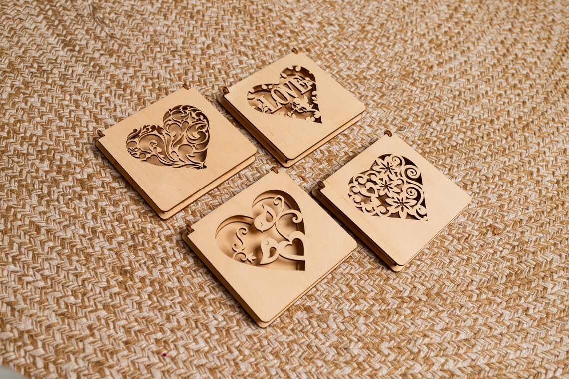 Laser Cut Decorative Ring Box Set Svg Template Glowforge - Etsy