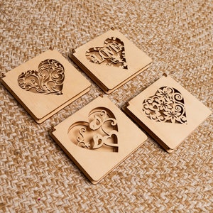 Laser Cut Decorative Ring Box Set Svg Template Glowforge Wedding Ring ...