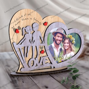 Valentines Love Heart Photo Frame Laser Cut Svg File Glowforge Wooden ...