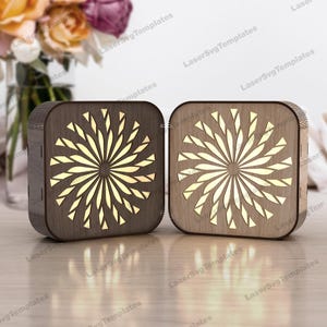 Geometry Night Light Lamp Laser Cut Svg File Glowforge Wooden Square ...