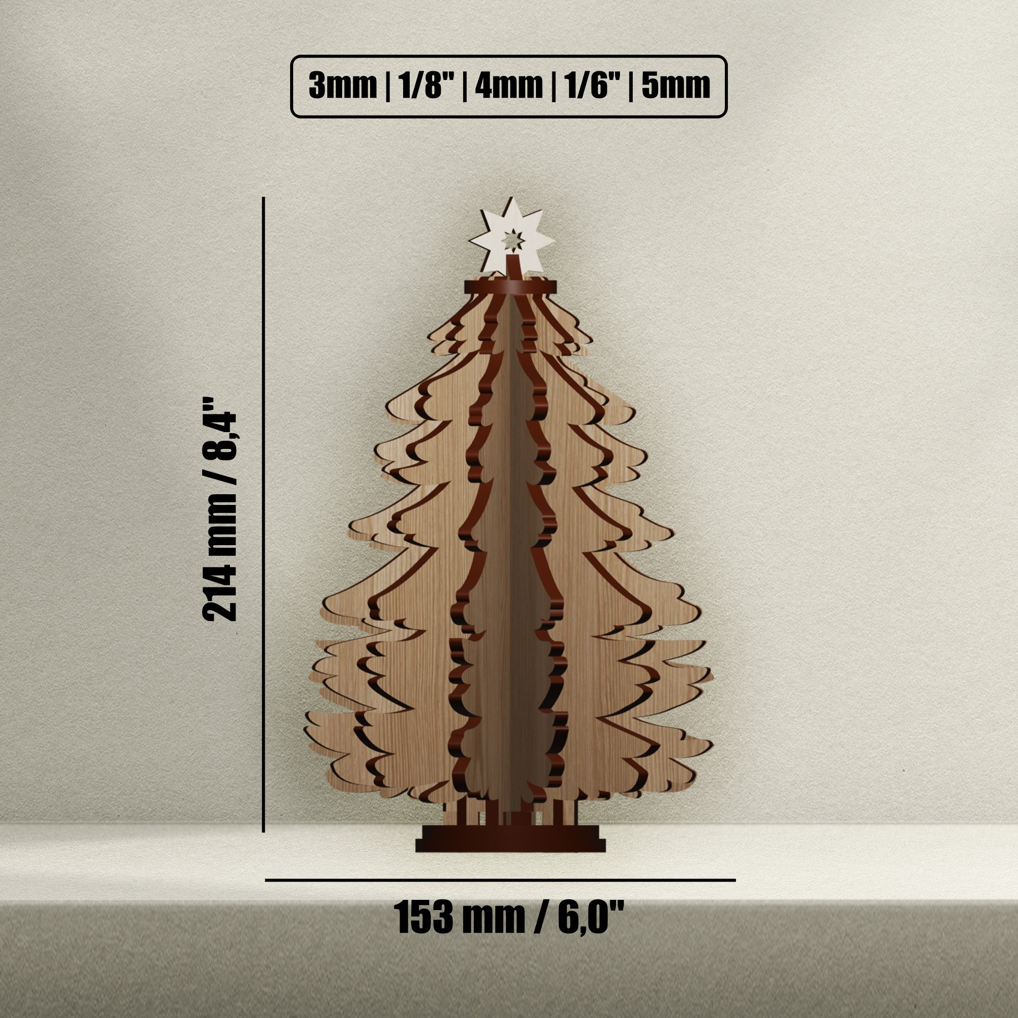 Laser Cut Standing Christmas Tree Svg Template Glowforge Christmas Tree ...