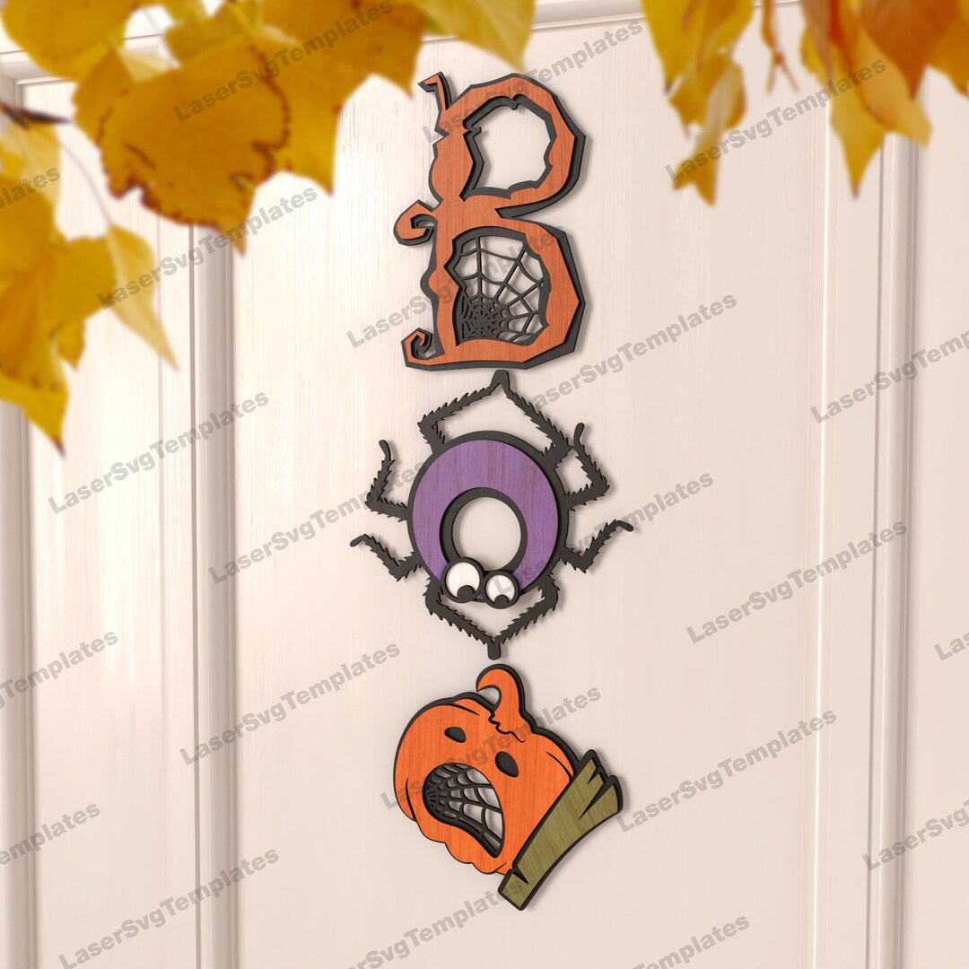 Multilayer Boo Halloween Wall Decor Laser Svg File Glowforge Multi ...