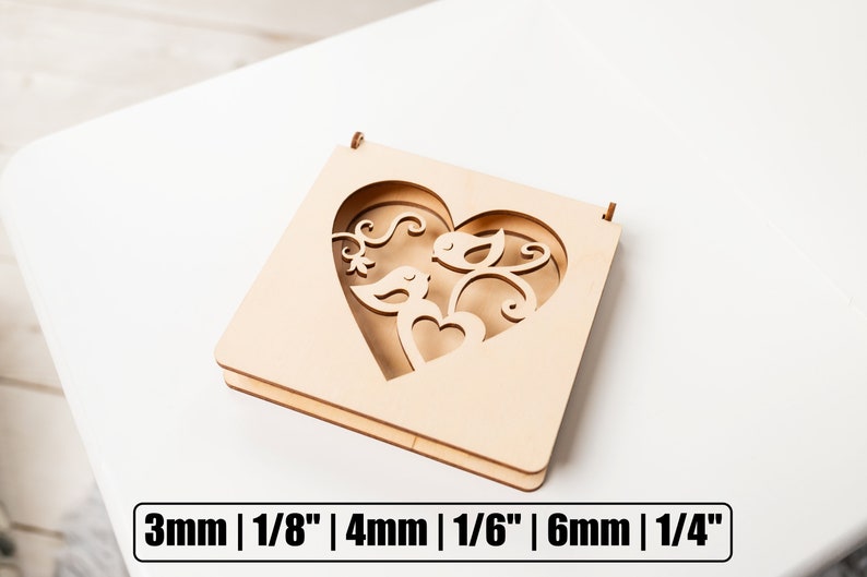 Laser Cut Decorative Ring Box Set Svg Template Glowforge - Etsy