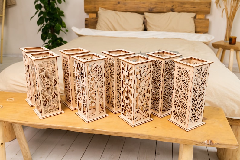 Wooden Table Lamp 8 Bundle Laser Cut Files Svg Glowforge - Etsy