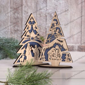 Standing Nativity Scene Tree Ornaments Laser Cut Svg File Glowforge ...