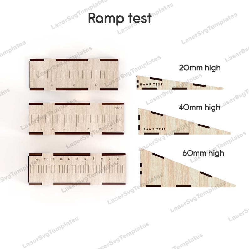 Laser Calibration Pack Bundle Svg File Laser Kerf Test Svg Laser Pins ...