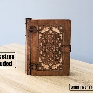 Wooden Book Box Laser Cut Svg File 3 Sizes Glowforge Book Box Cnc ...