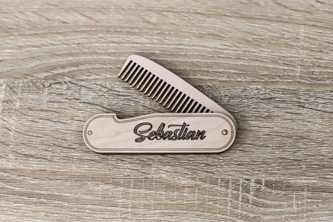Wooden Beard Comb Laser Cut Svg File Glowforge Wood Comb Svg Cricut ...