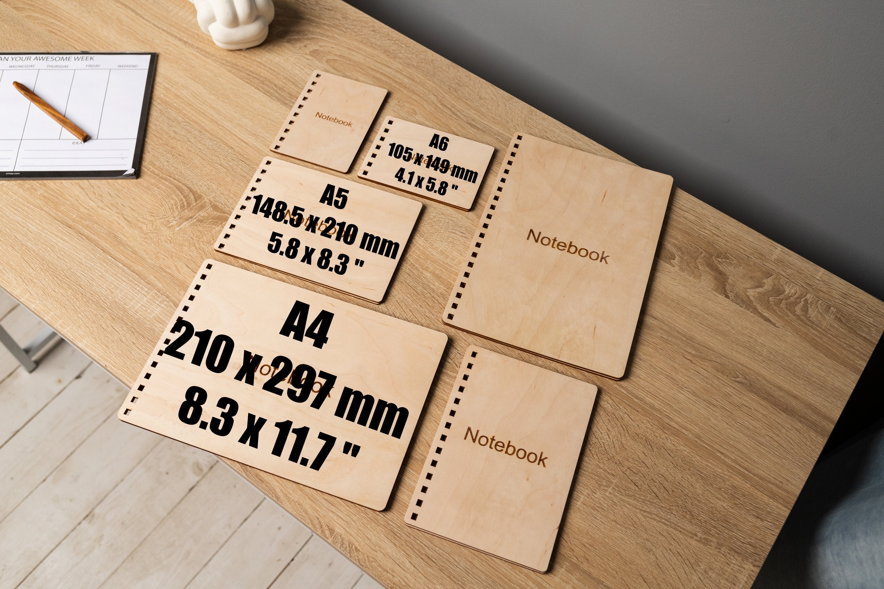 Laser Cut Spiral Notebook Cover Svg Template Glowforge Book - Etsy UK