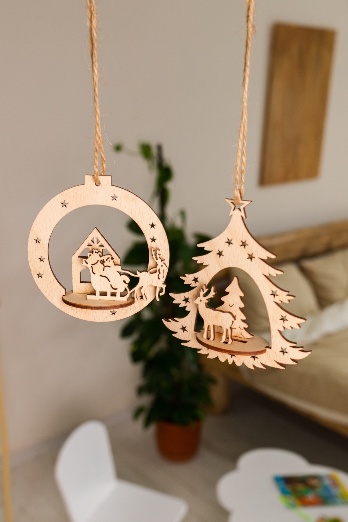 Laser Cut Wooden 3D Christmas Ball Ornament Svg Glowforge - Etsy