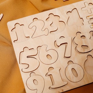 Laser Cut Wooden Numbers Puzzle Svg Template Glowforge Kids Montessori ...