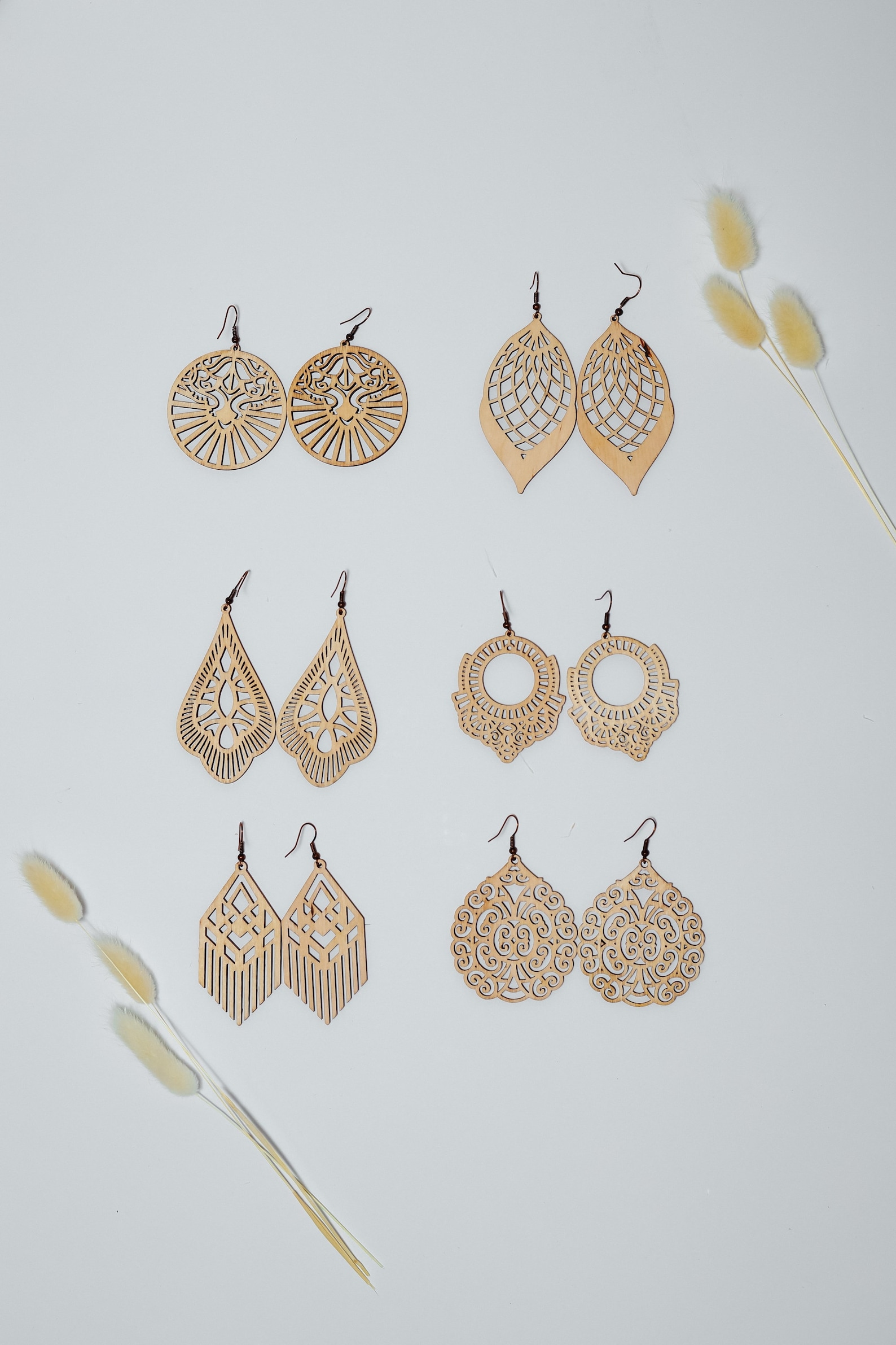 Laser Cut Earrings Bundle Svg Pattern Glowforge Earings Vector Cnc ...