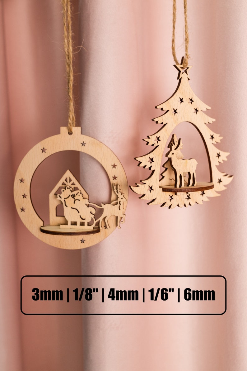 Laser Cut Wooden 3D Christmas Ball Ornament Svg Glowforge - Etsy