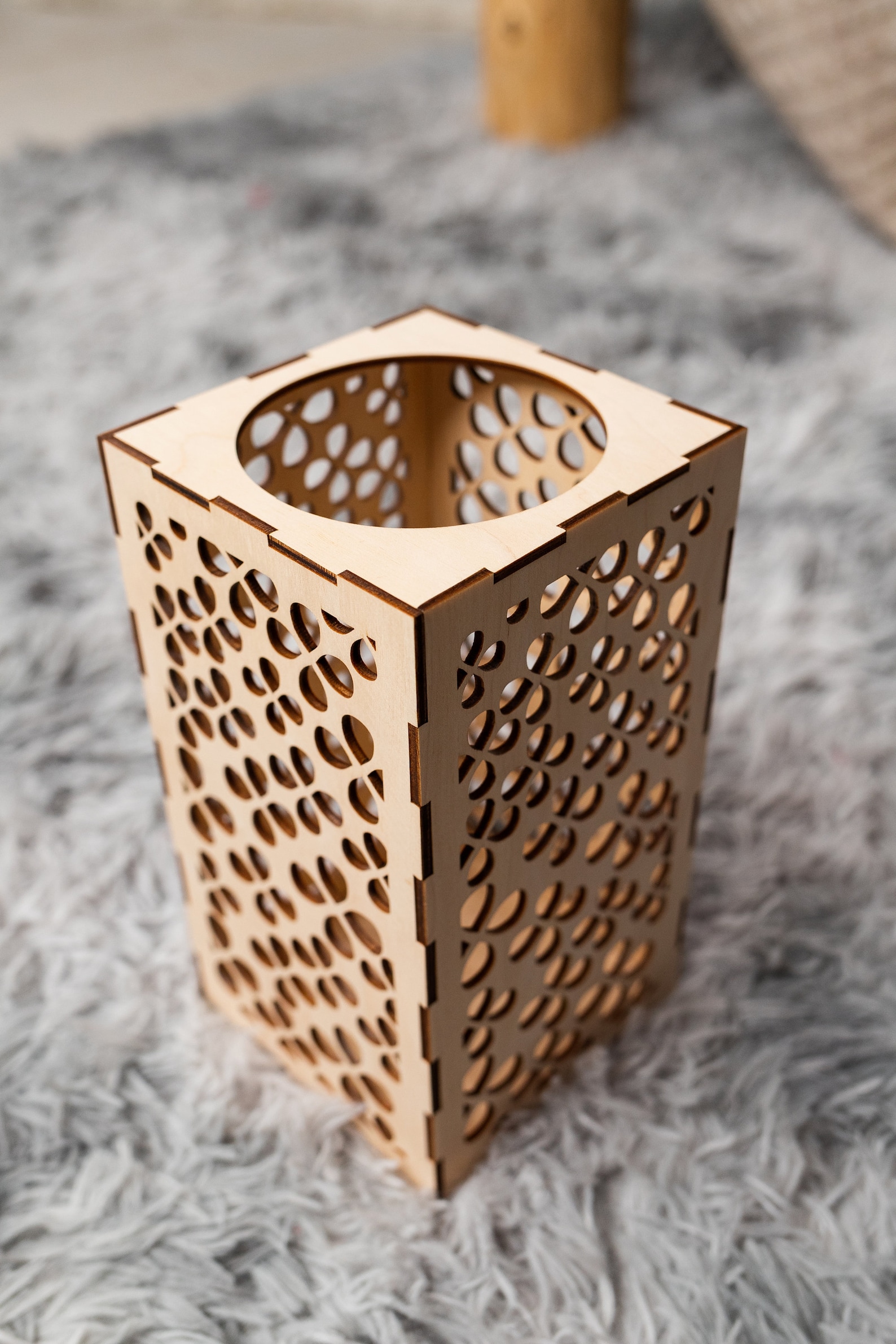 Wooden Table Lamp 6 Pattern Svg Laser Cut File Glowforge Table - Etsy