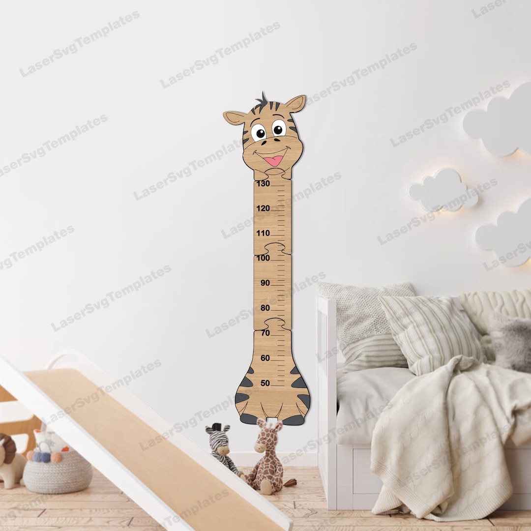 Zebra Kids Ruler Growth Chart Laser Cut Svg File Glowforge Growth Chart ...