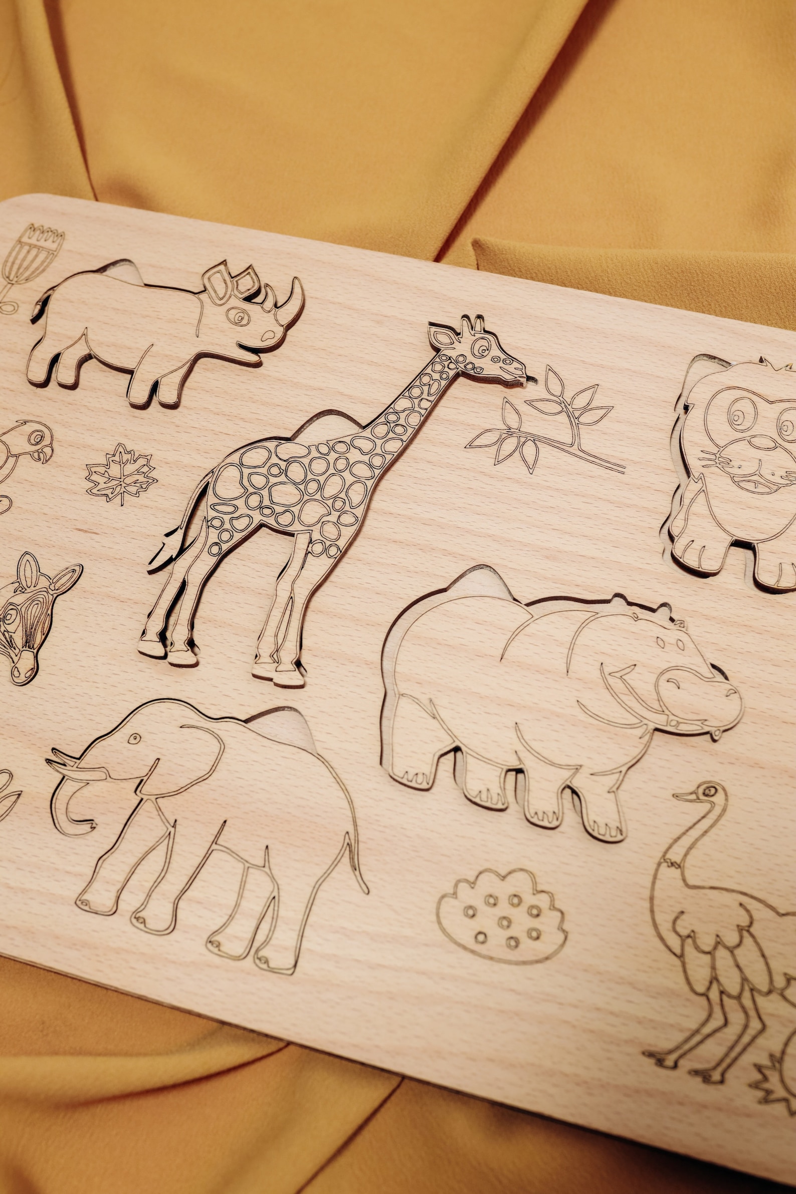 Laser Cut Wooden Animals Puzzle Svg Template Glowforge Kids - Etsy