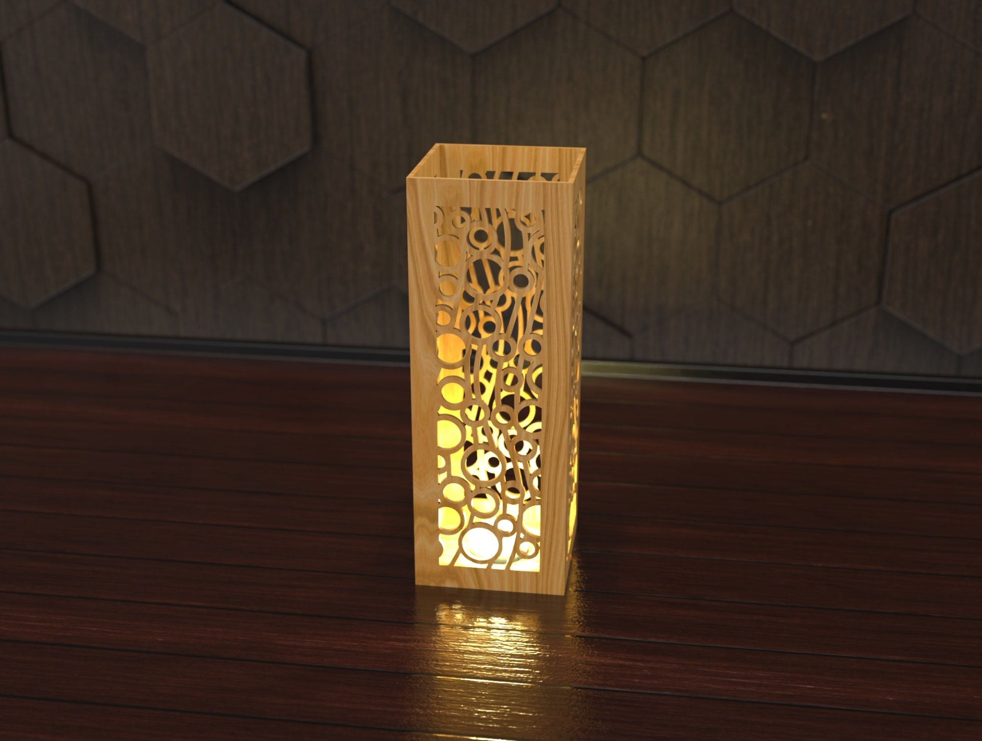 Wooden 8 Table Lamp Laser Cut Svg File Glowforge Candle Holder Bundle ...