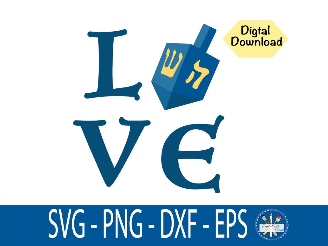 Love Dreidel SVG, Hanukkah Festival Lights Holiday Design, Jewish ...