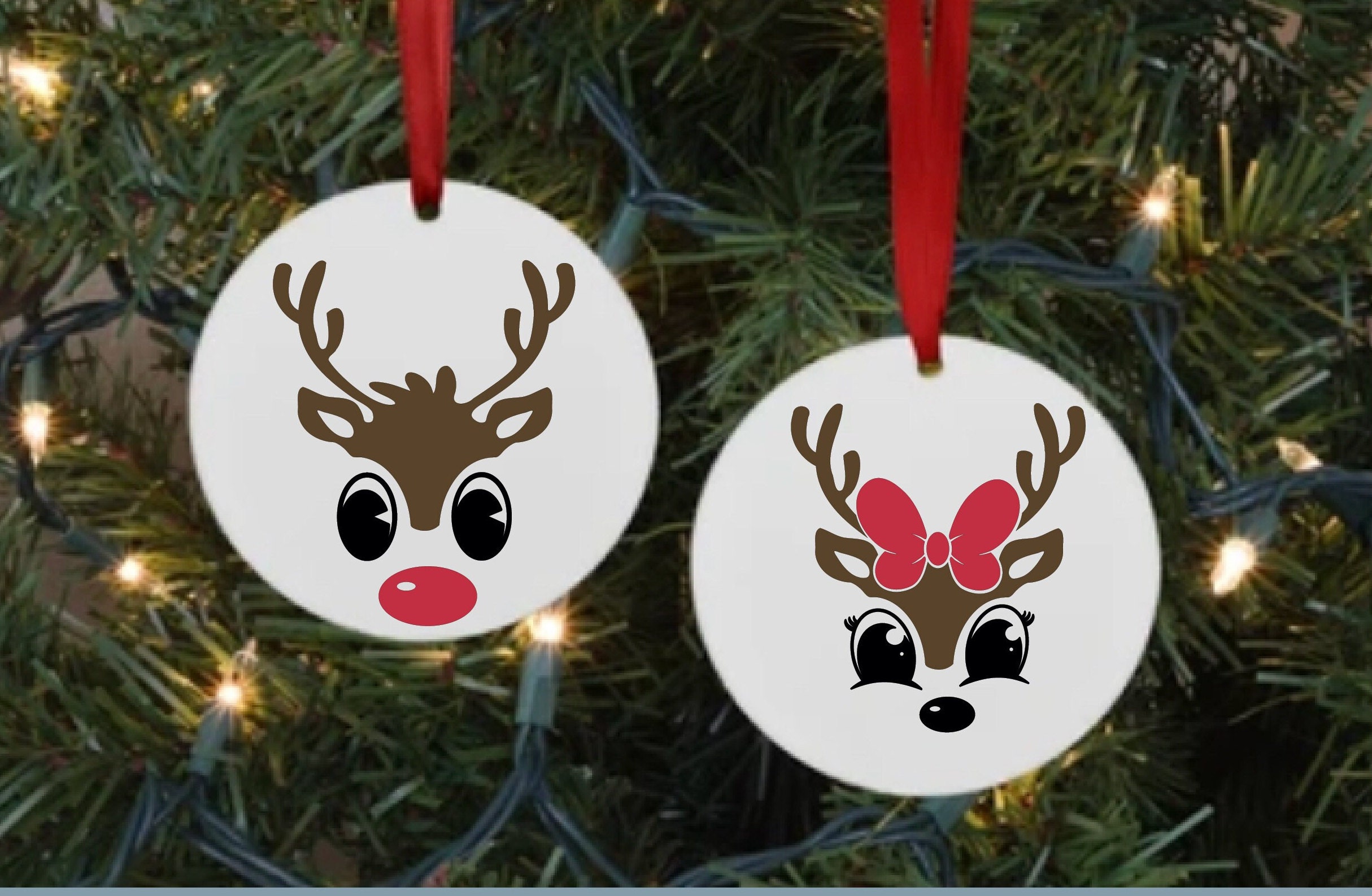 Reindeer Face SVG Bundle, 10 Designs, Christmas Cute Winking Sunglasses ...