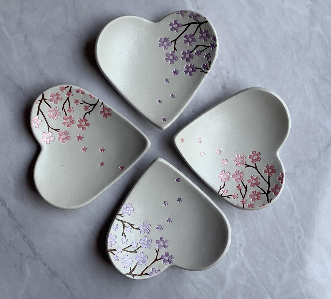 Handmade Heart Trinket Dish – Spring Blossom - Etsy UK