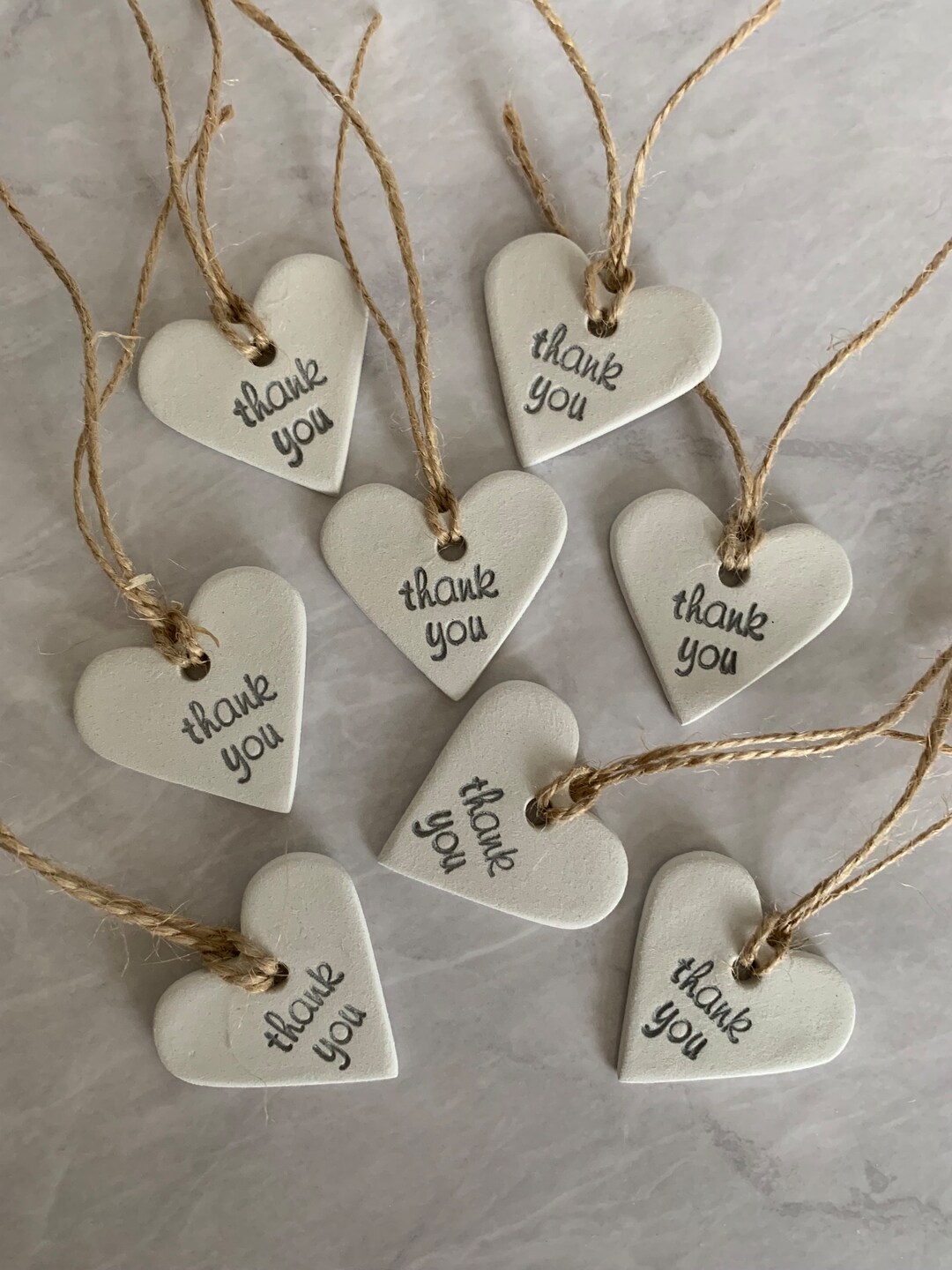 Mini Thank You Tags, Gift Tags, Set of 6, Clay Tags - Etsy