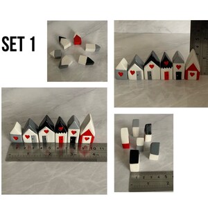 Set of 6, Handmade Individual Mini Houses, Mini Individual Heart Houses ...