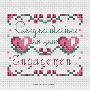 Congratulations on Your Engagement Cross Stitch Pattern - PDF Instant ...