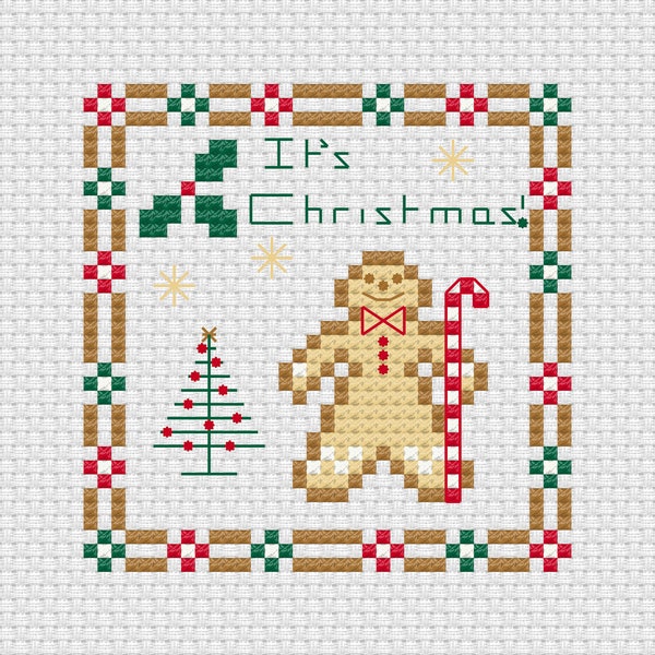 Cross Stitch Gingerbread Man Pattern - Etsy