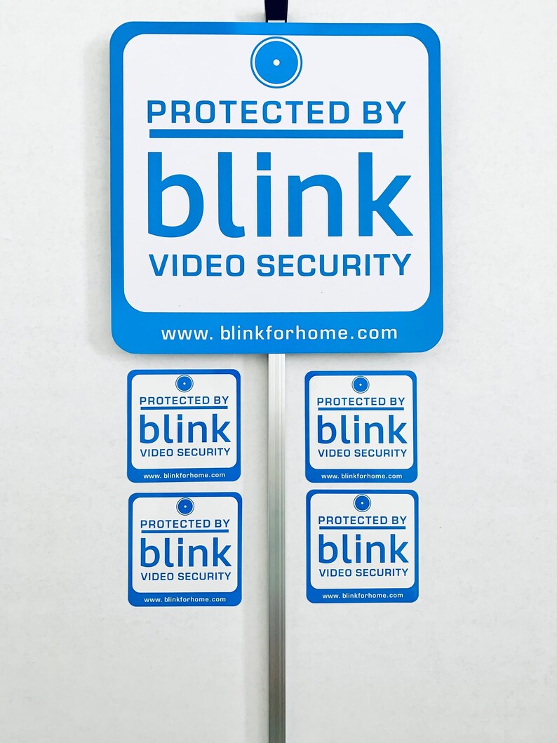 Blink Security Yard Sign With 4 Window Stickers - Etsy