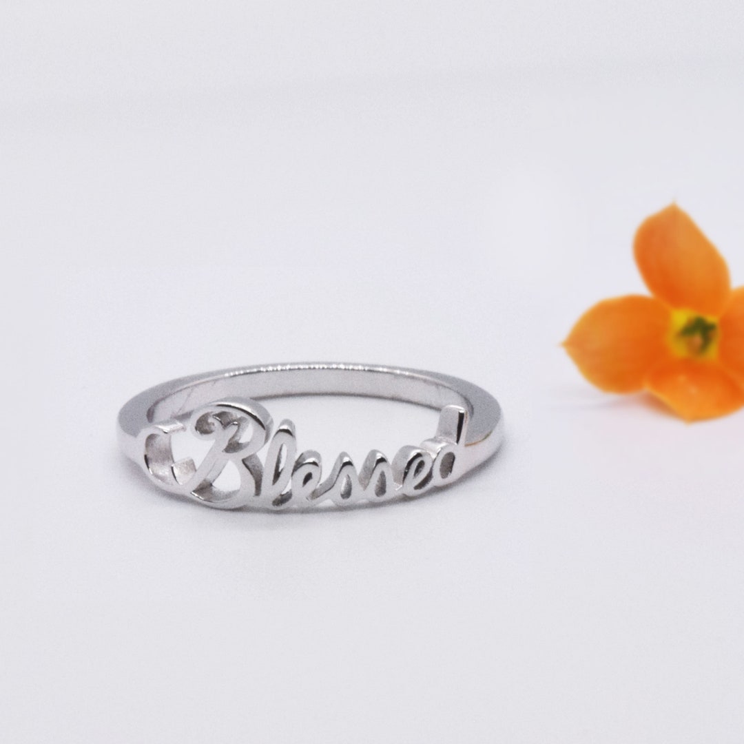 Blessed Christian Ring Sterling Silver * Dainty Blessed Ring * Faith ...