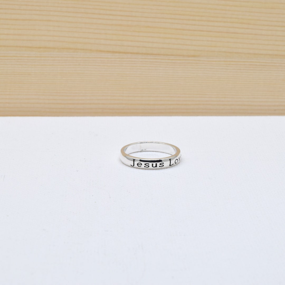 Jesus Loves You With Cross 925 Sterling Silver Ring * Christian Jewelry ...