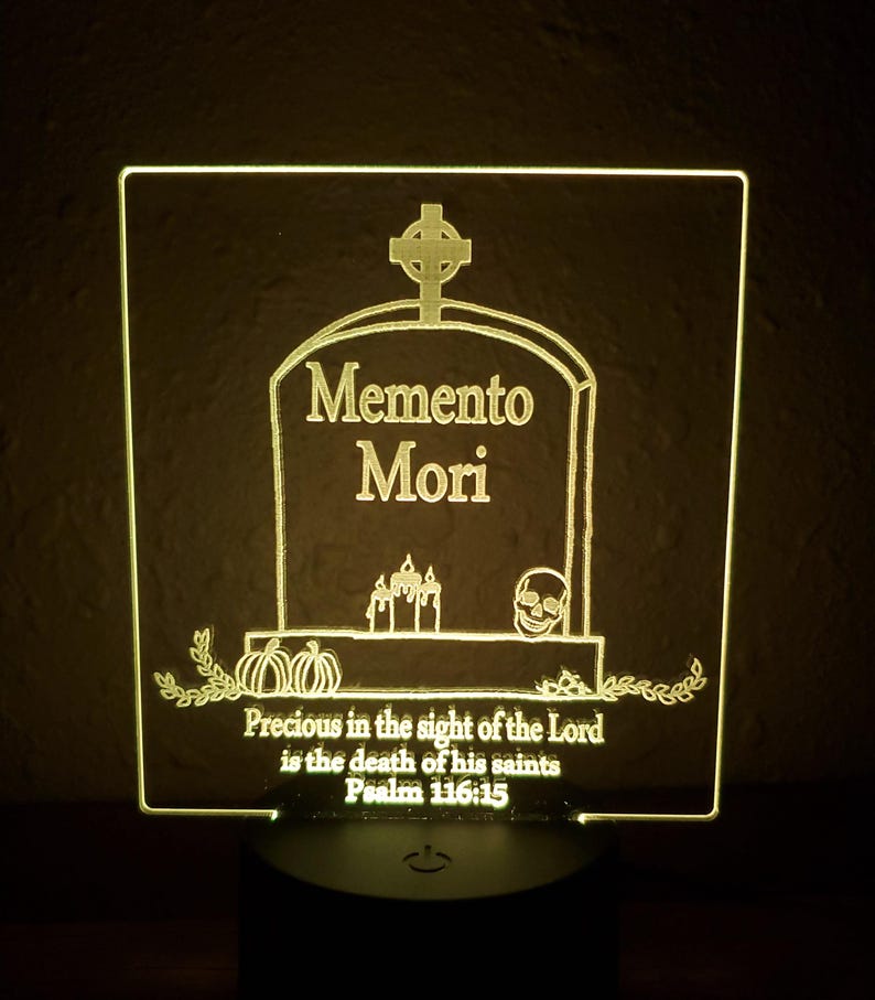 Memento Mori Tombstone LED Nightlight: Halloween & Christian Decor - Etsy