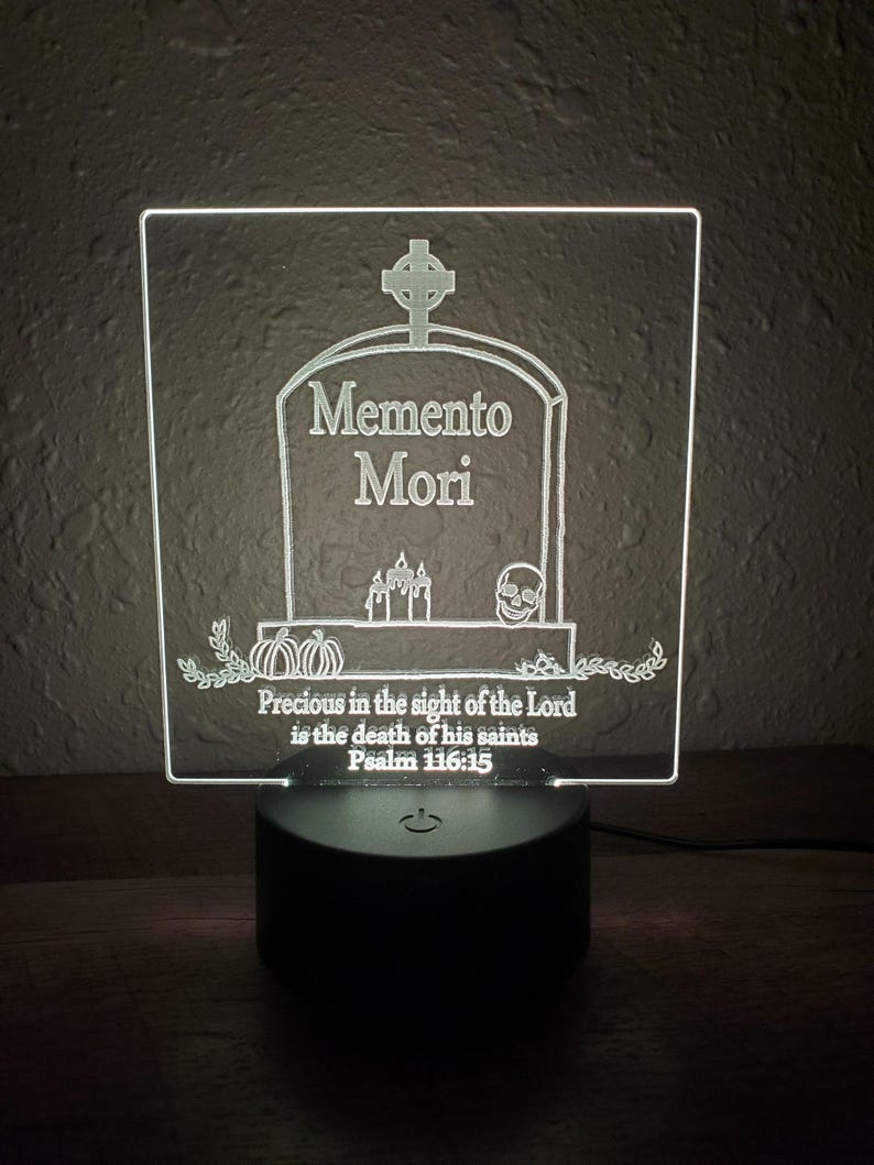 Memento Mori Tombstone LED Nightlight: Halloween & Christian Decor - Etsy