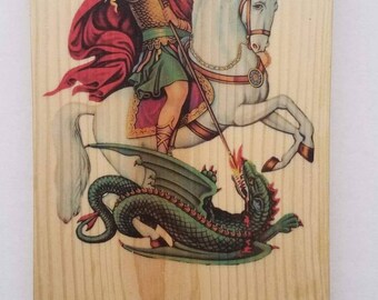 St. George Plaque - Etsy