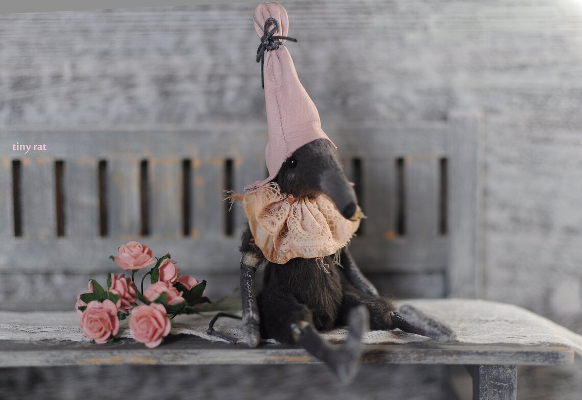 TINY Black Boy Rat. Bjd Stuffed Animal Cute Rat by Ratberry. - Etsy