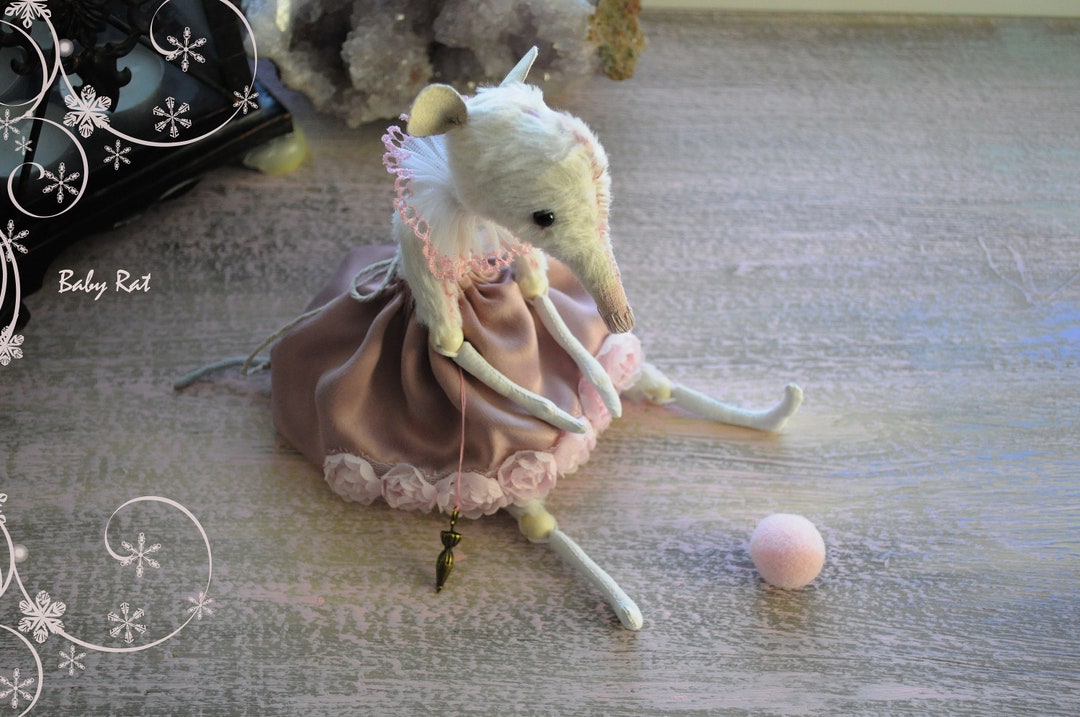 Baby Poseable White Rat Art Doll in Tutu. Creepy Gothic Miniature Mouse ...