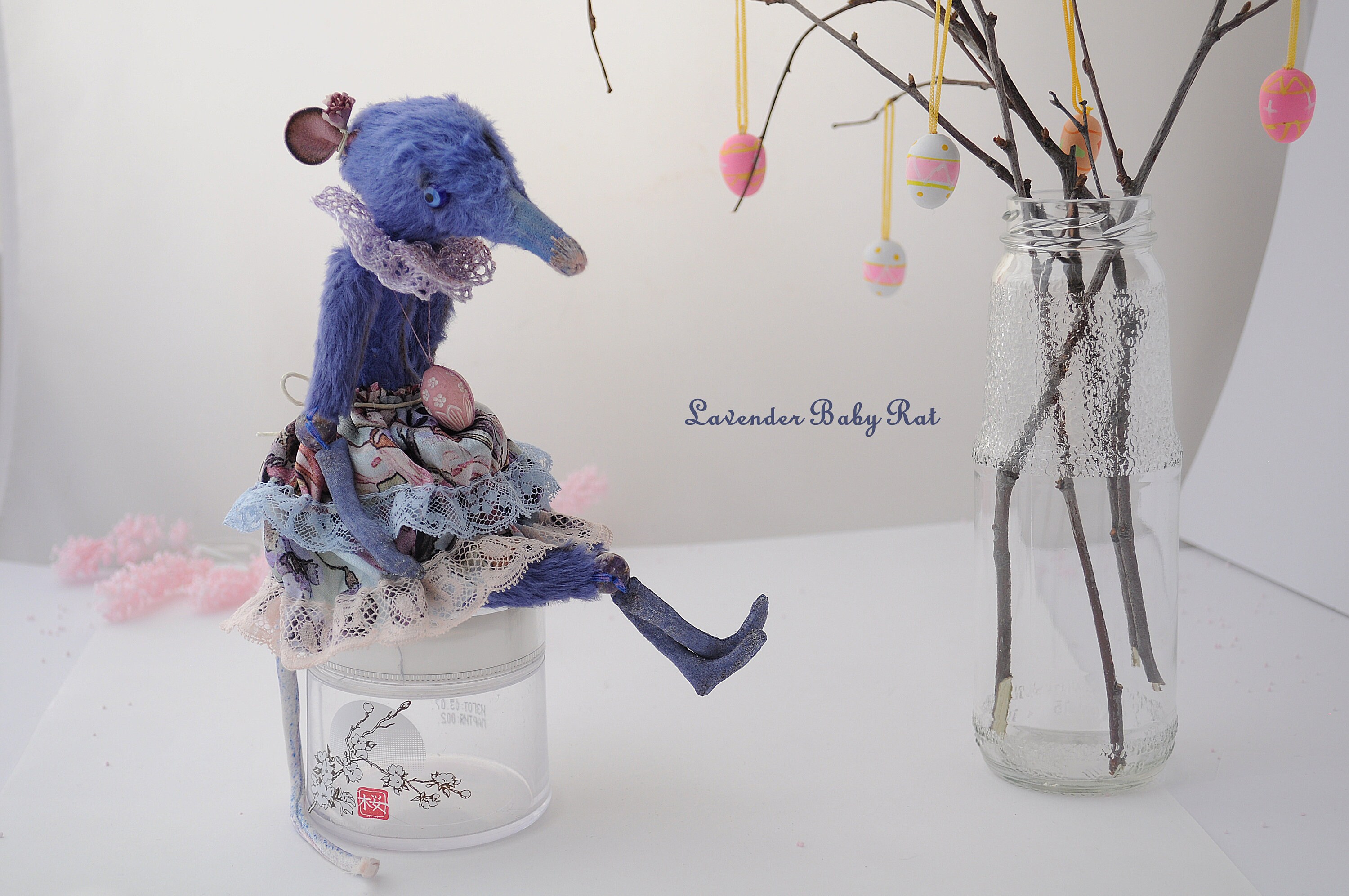 Baby Blue Mouse Art Doll. Poseable Miniature Rat in Tutu - Etsy