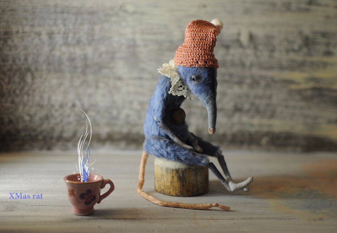 ADULT Blue Boy Rat. Stuffed Toy Mouse. Halloween Ratberry Creepy Doll ...