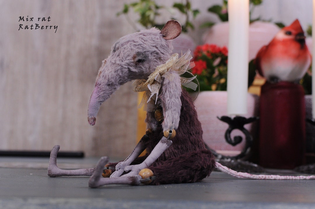 Adult Creepy Rat Art Doll, Mixed Colors. Poseable Handmade Plush Mouse ...