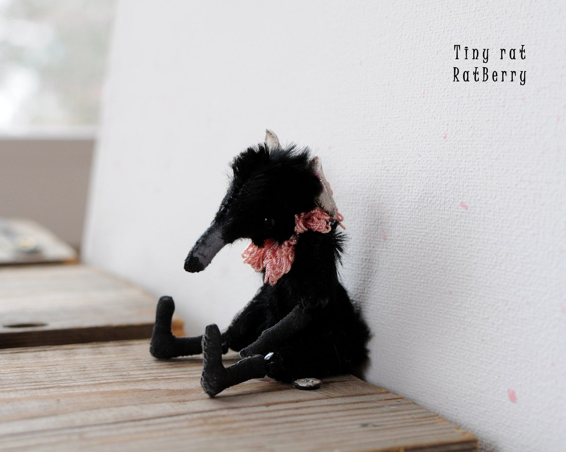 TINY Black Boy Rat. Bjd Stuffed Animal Cute Rat by Ratberry. - Etsy