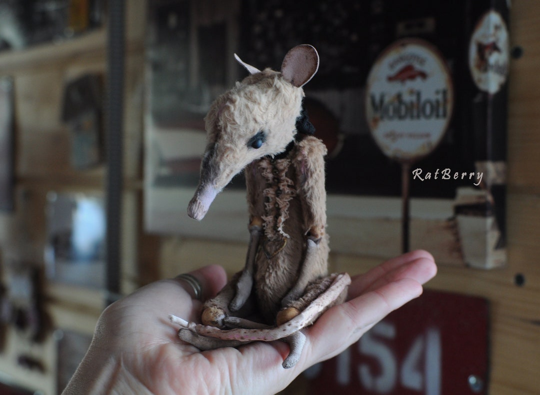 BABY Cacao Boy Rat by Ratberry. Creepy Doll Mouse. Halloween Poseable ...