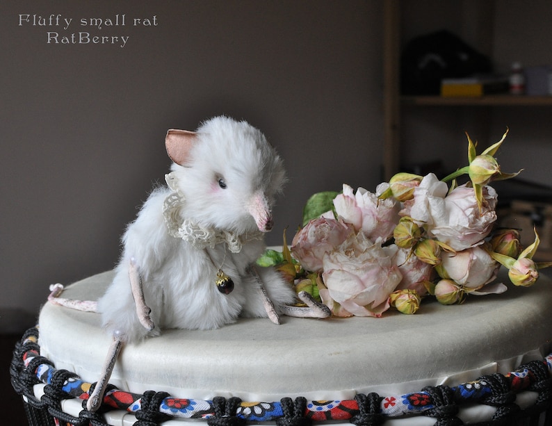 FLUFFY SMALL White Plush Rat Doll. Creepy Fluffy Mouse by - Etsy