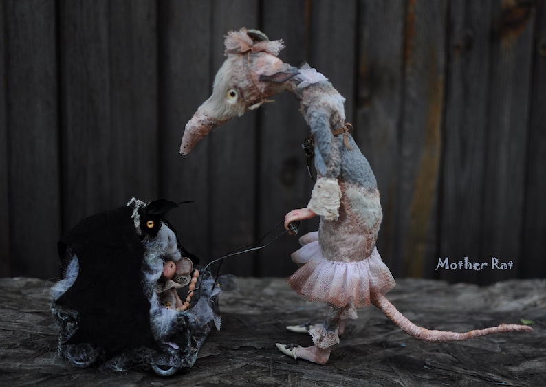 Gothic Doll Mother Rat With Carriage and Babies. Halloween Art Doll ...