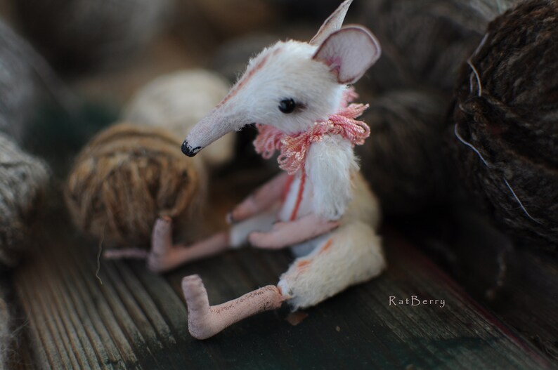TINY White Boy Mouse. Bjd Stuffed Animals Rat by Ratberry. - Etsy